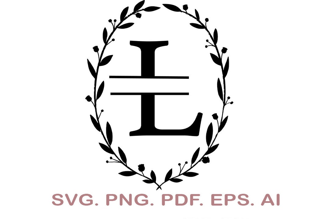 Split Monogram SVG Split Monogram Frame Family Monogram SVG - Etsy