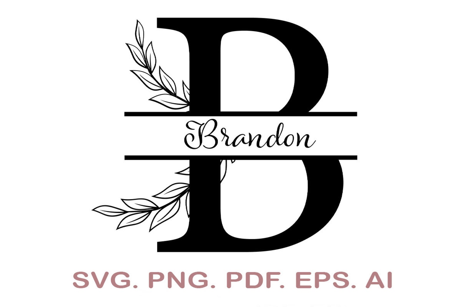 Split Monogram SVG Split Monogram Frame Family Monogram SVG | Etsy