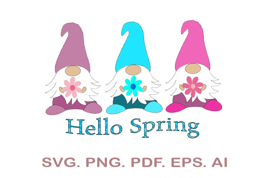 Gnome SVG Spring SVG Spring Gnome Svg Cut File for Cricut - Etsy
