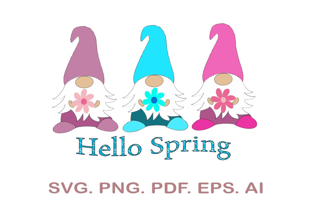 Gnome SVG Spring SVG Spring Gnome Svg Cut File for Cricut | Etsy