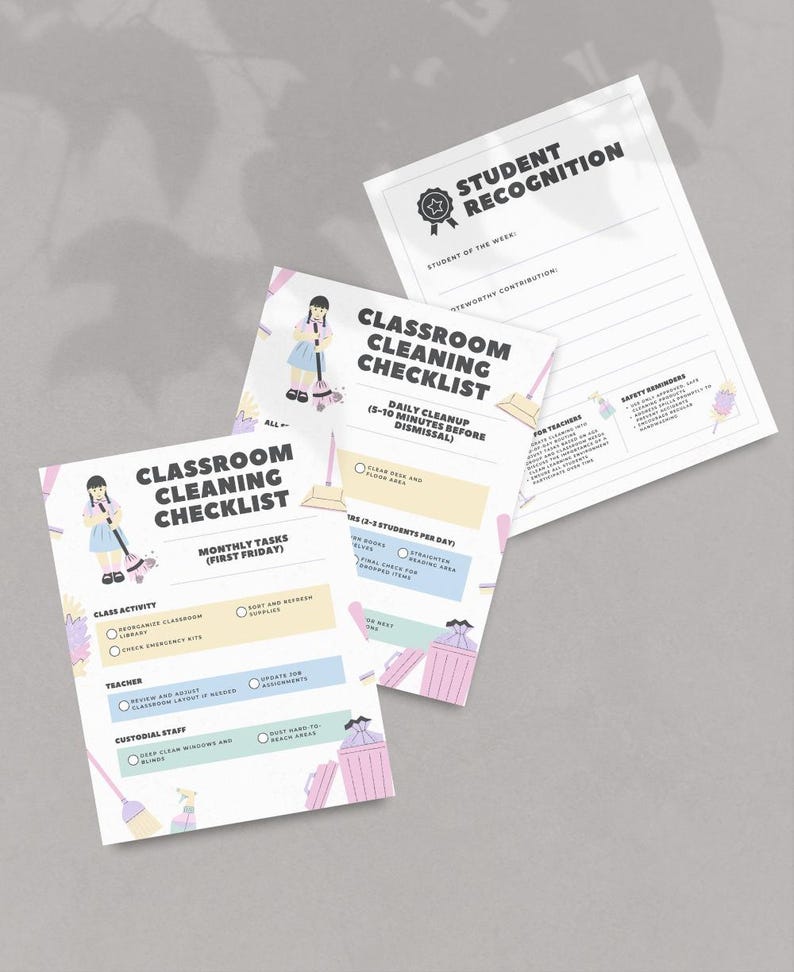 Classroom Cleaning Checklist - Etsy