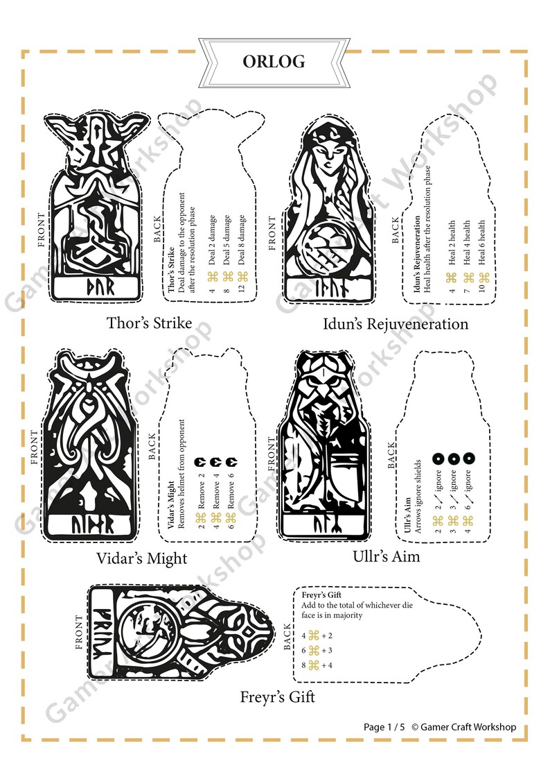 Orlog Dice Printable Game Assassin Creed Valhalla AC Etsy Orlog Dice Printable Game Assassin Creed Valhalla AC Etsy