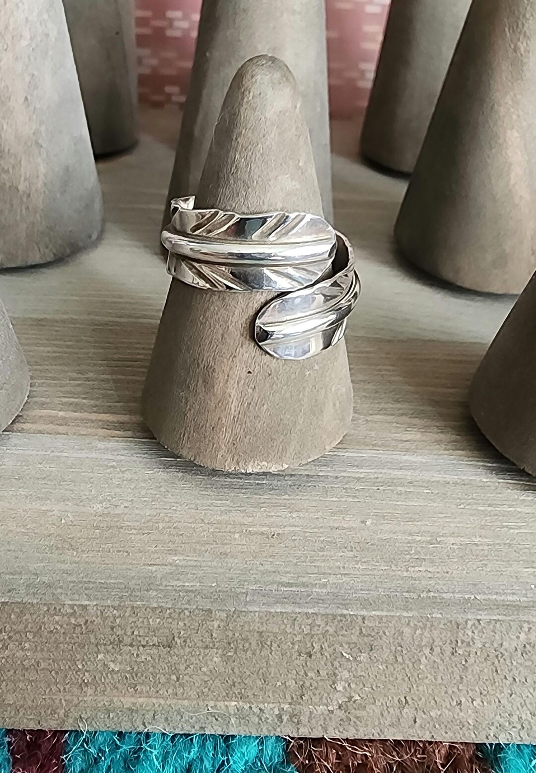 Native American Style Feather Adustable Ring Sterling Ring - Etsy