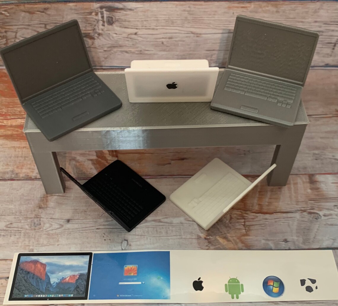 1:12 Scale Laptop Computer Miniature for Action Figure With | Etsy