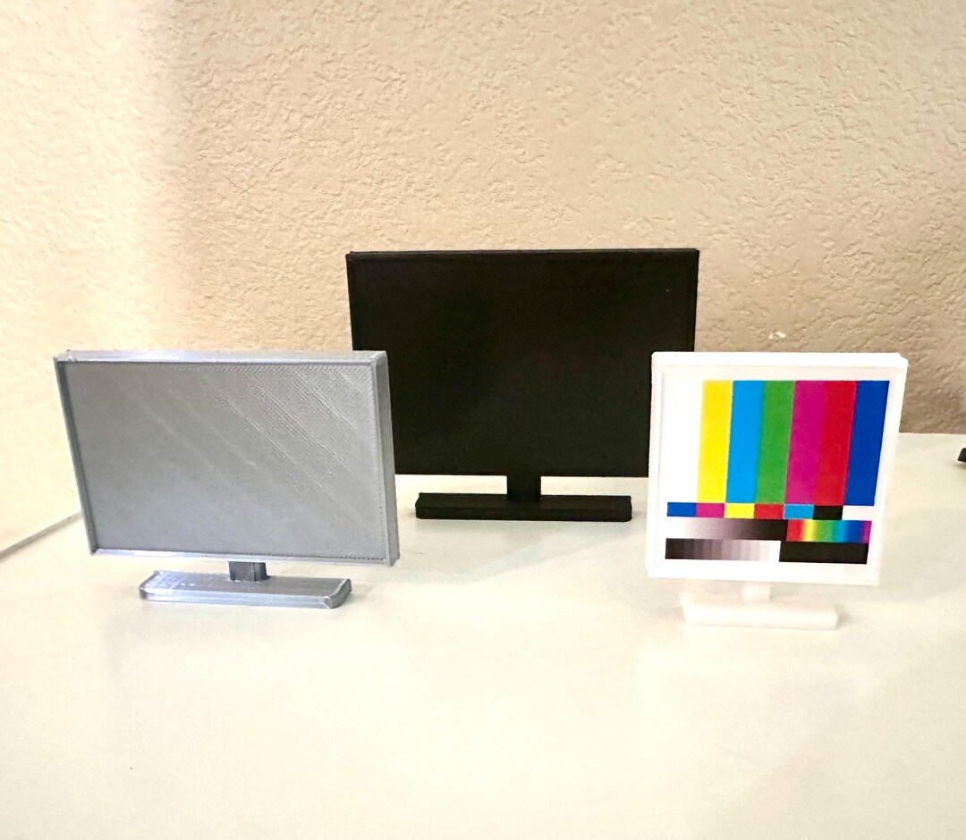 Flat Panel Computer Monitor or Television TV Miniature 1:12 Scale for ...