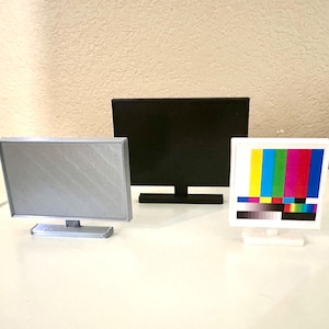 Flat Panel Computer Monitor or Television TV Miniature 1:12 Scale for ...
