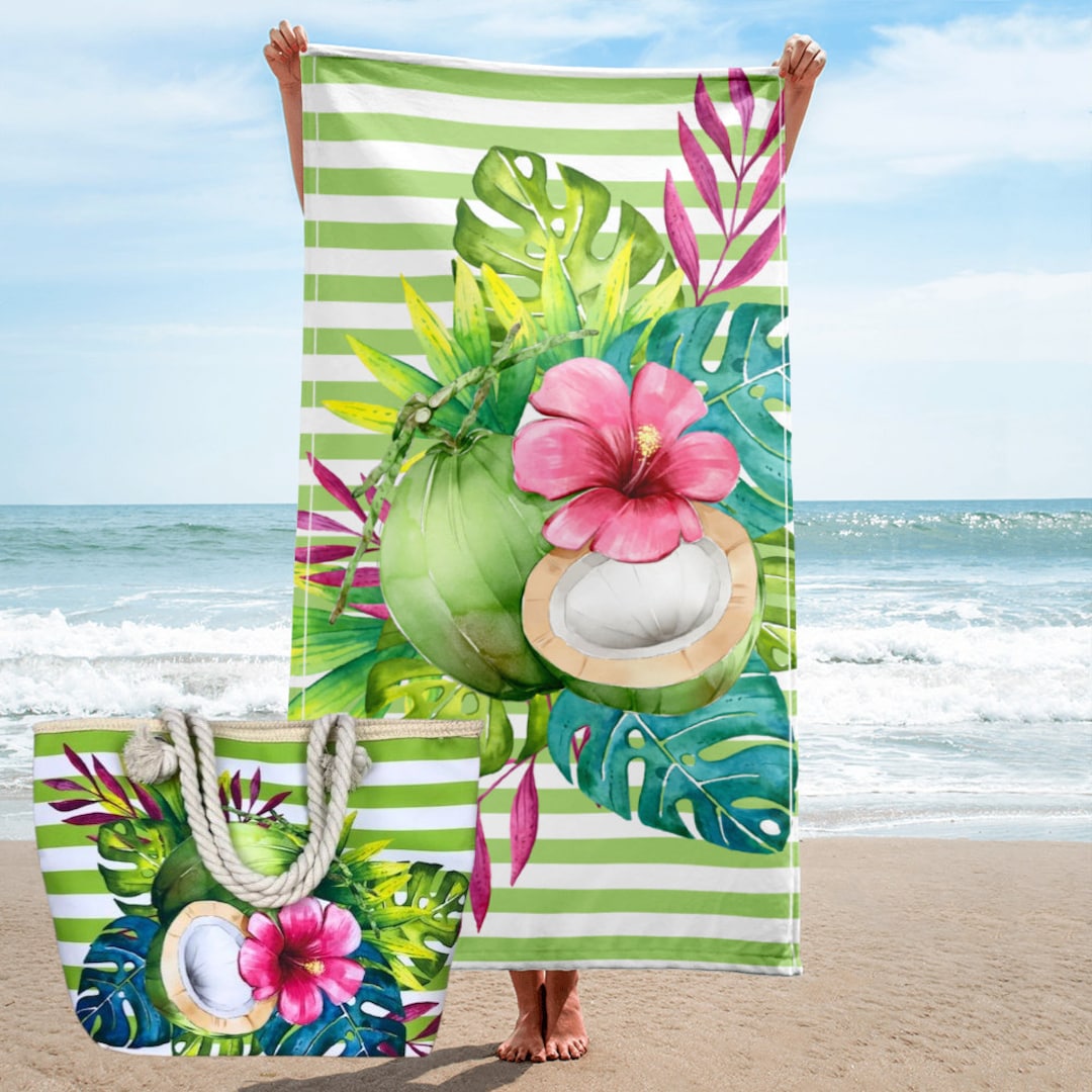 Matching Beach Bag and Beach Towel Set, Quick Dry Sand Free Towel ...
