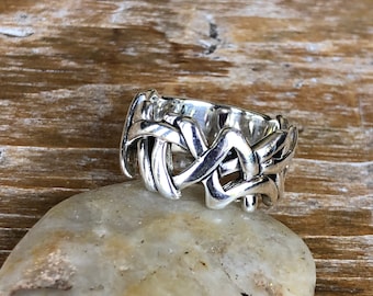 Large Hallmarks Solid Silver Ring - Etsy