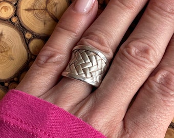 Silver Weave Ring - Etsy