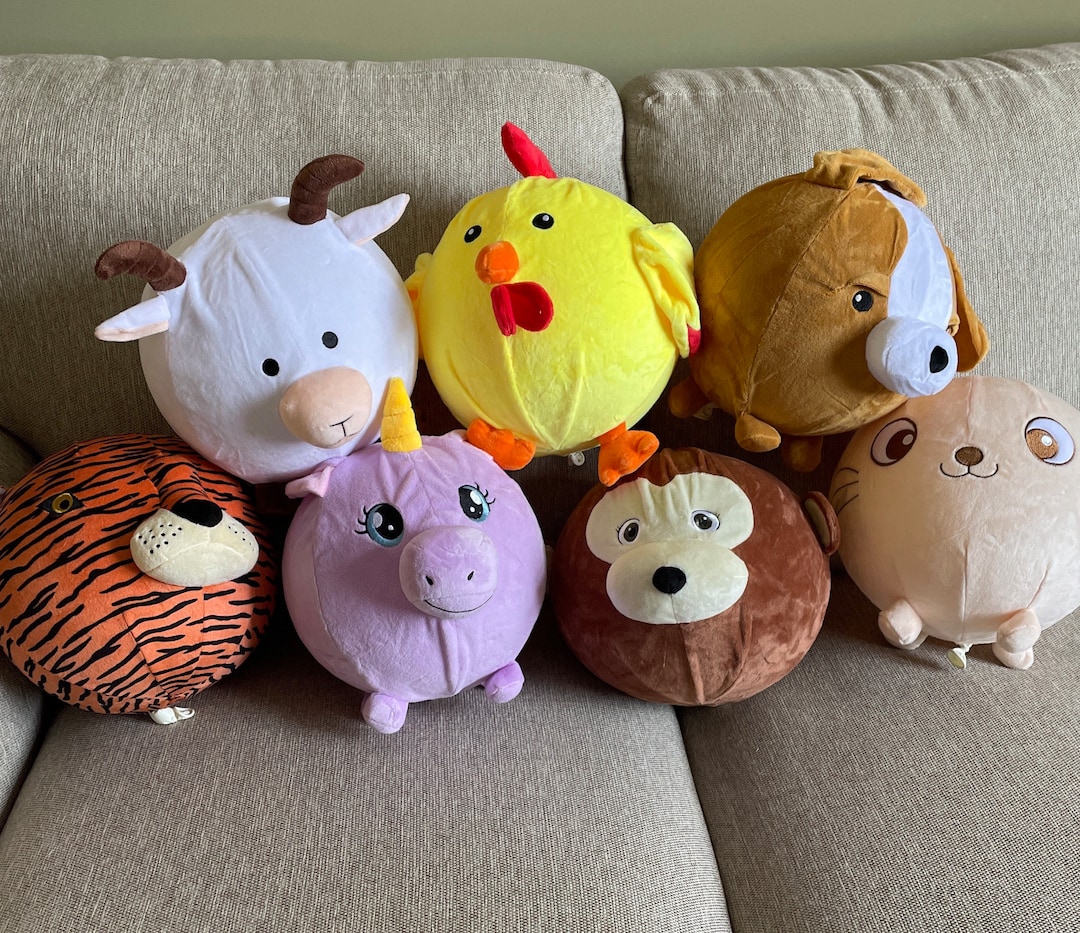 Set of 2 Plush Balloon Covers, Chicken, Puppy, Unicorn, Tiger, Monkey ...