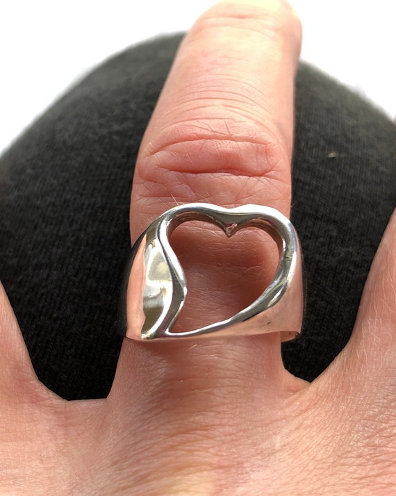 925 Sterling Silver Heart Ring Simple Ring Minimalist Ring - Etsy