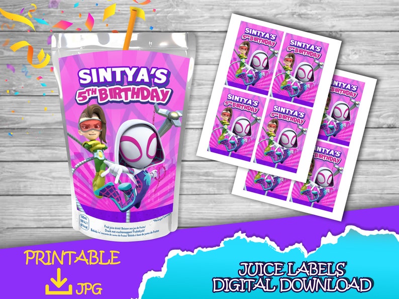 Spidey and His Amazing Friends Birthday Party juice Label - Etsy