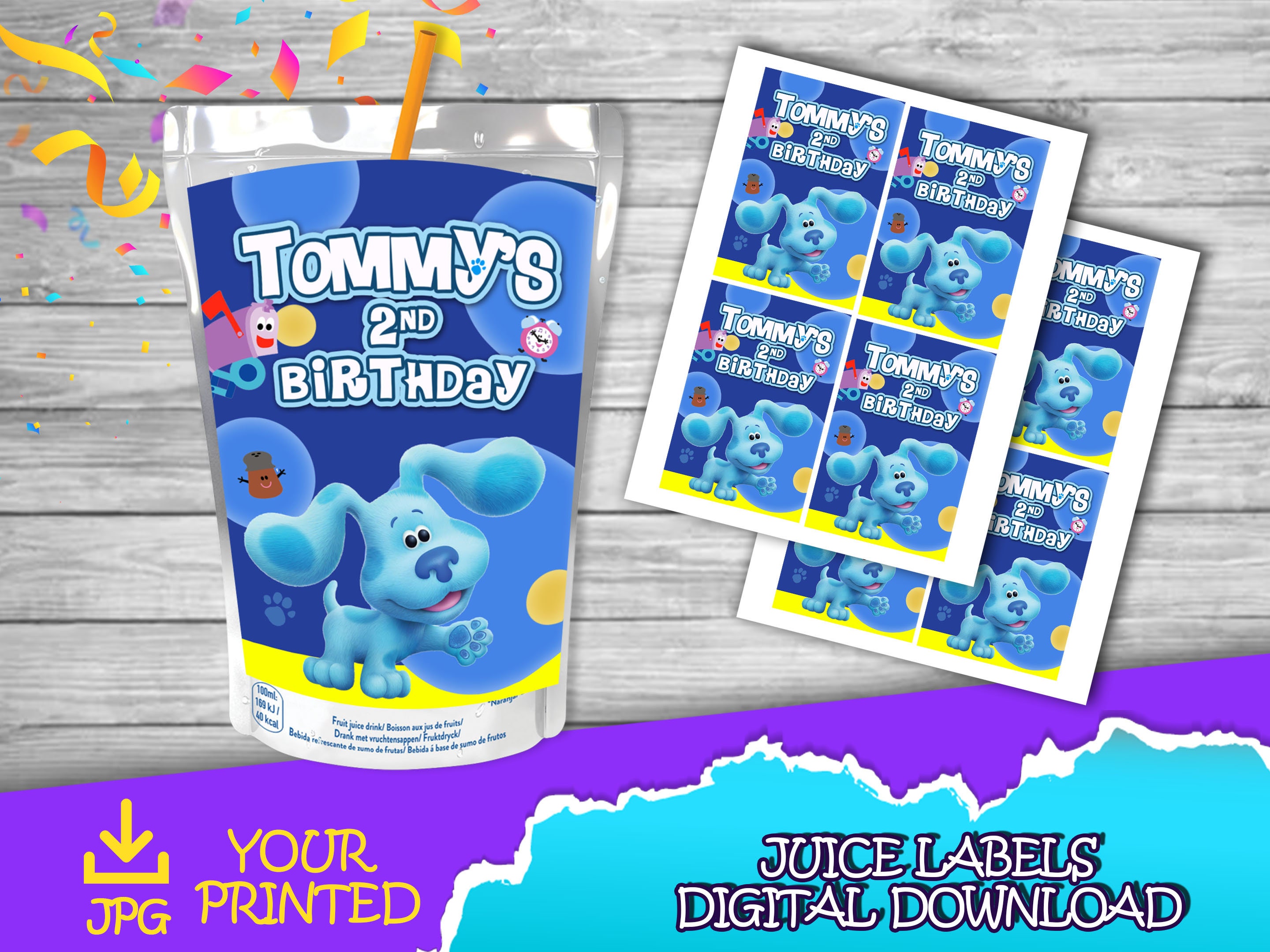 Blue's Clues Birthday Pack Chip Bag fruit Snacks-favor - Etsy New Zealand