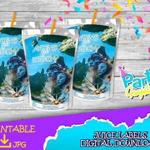 AVATAR Labels Pack - Chip Bag -fruit Snacks-favor Bag- Juice - Labels ...