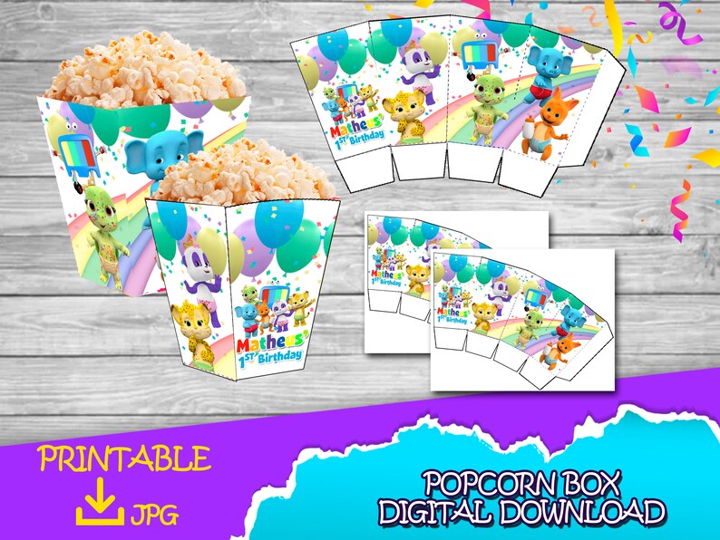 Word Party Girl and Boy Word Party Popcorn Box Candy Box - Etsy