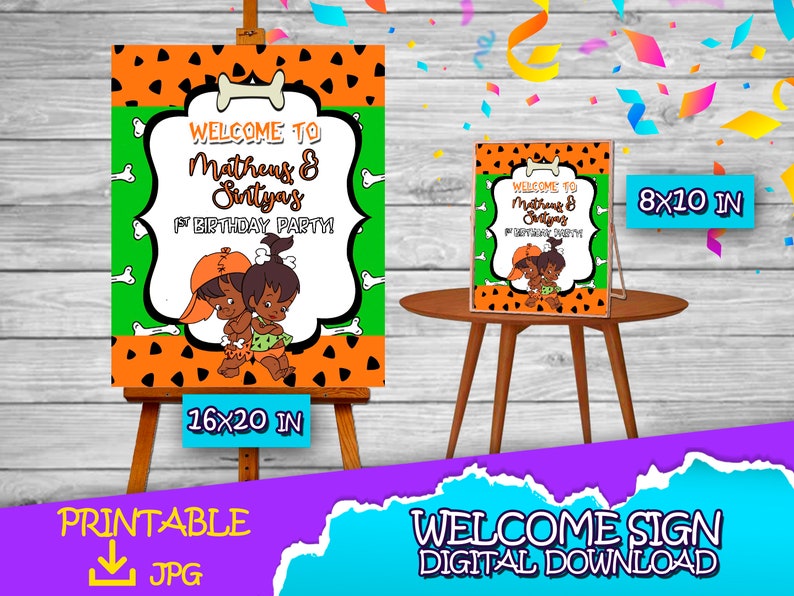 Welcome Sign Pebbles and Bam Bam Pebbles and Bam Bam - Etsy