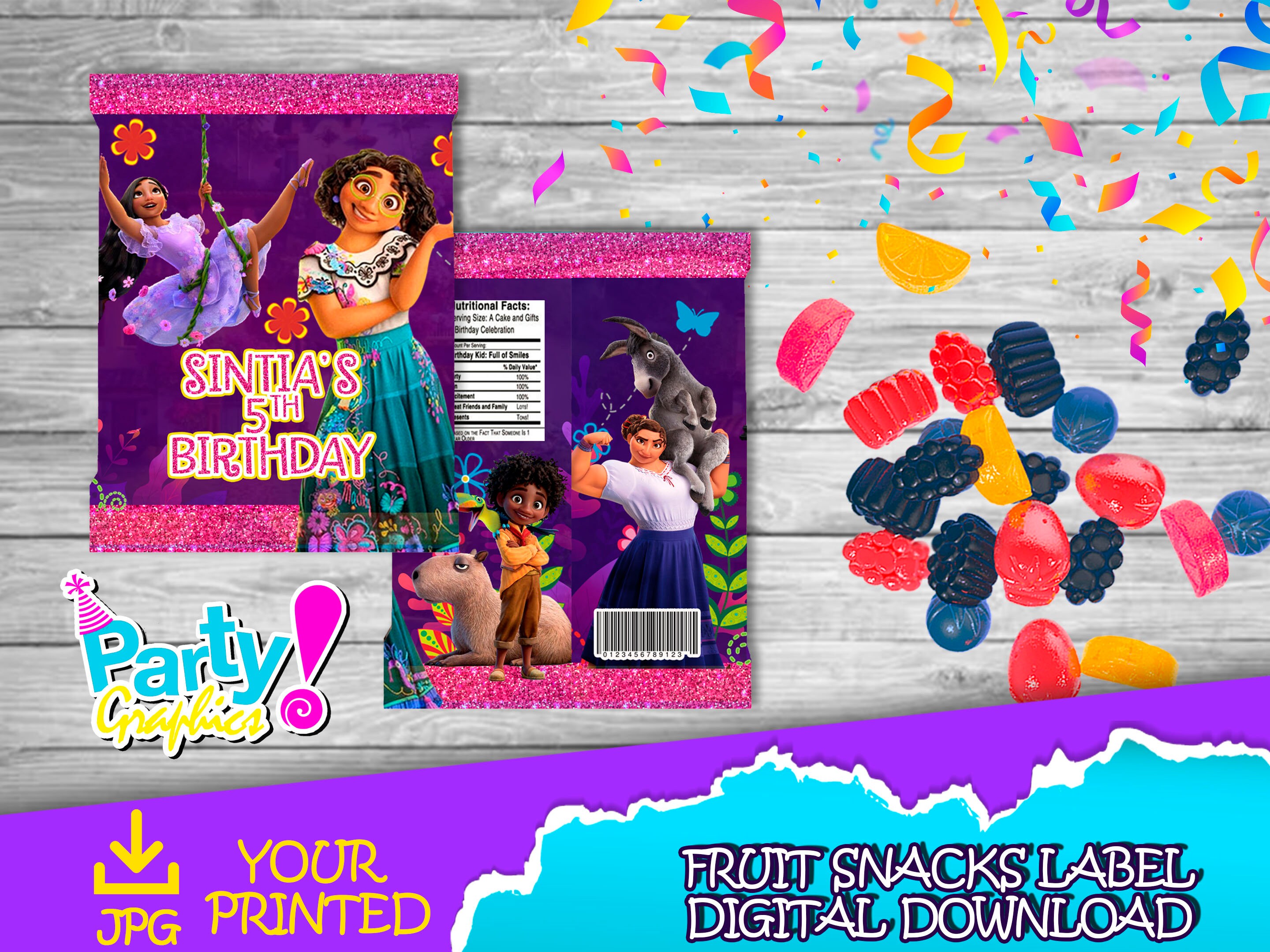 Encanto Birthday Pack Chip Bag fruit Snacks-favor Bag - Etsy