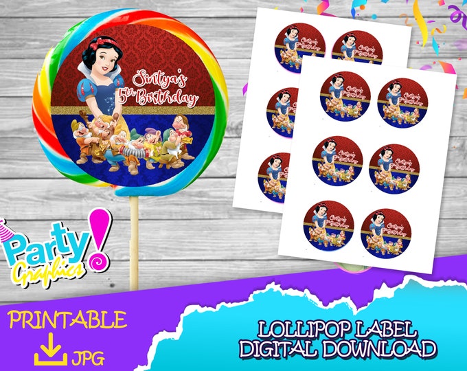 Snow White Thank You Tags, Princess Snow White, Snow White Party, Seven ...