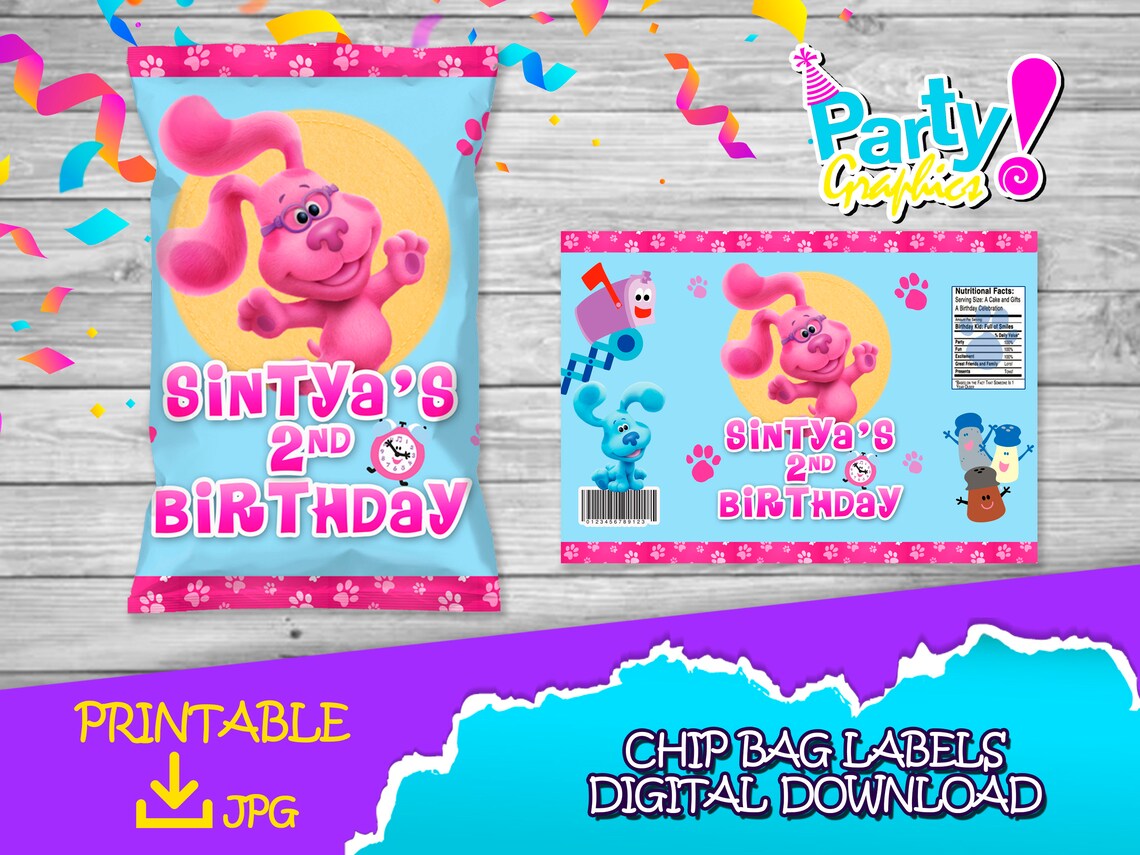 Magenta Birthday Pack Chip Bag fruit Snacks-favor Bag - Etsy