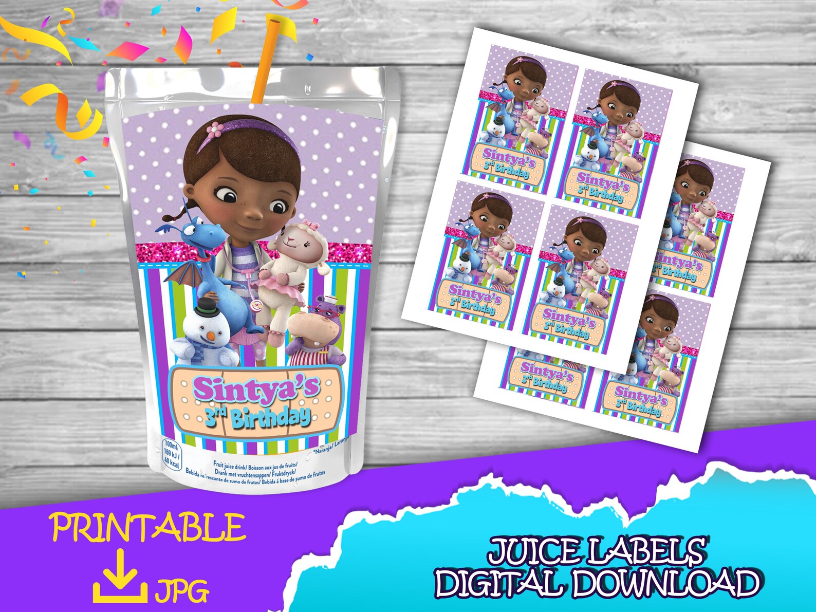 Doc Mcstuffins Birthday Pack Chip Bag fruit Snacks-favor - Etsy