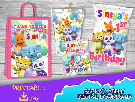 Word Party Girl Birthday Pack Chip Bag fruit Snacks-favor - Etsy