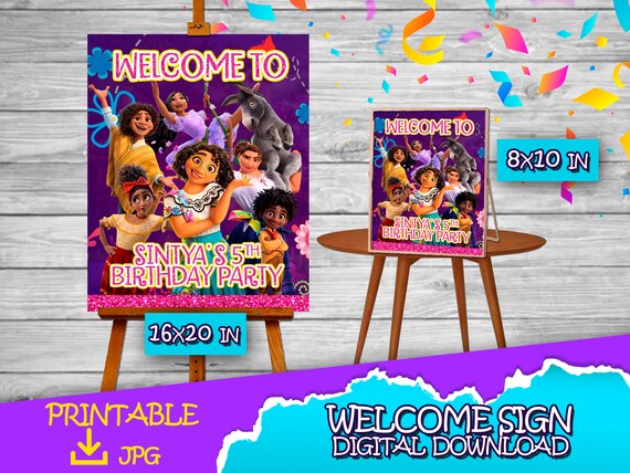 Welcome Sign Encanto Encanto Birthday Welcome Sign Encanto - Etsy