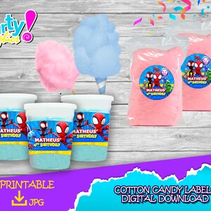 Spidey and His Amazing Friends Cotton Candy Labels - Spidey Cotton ...