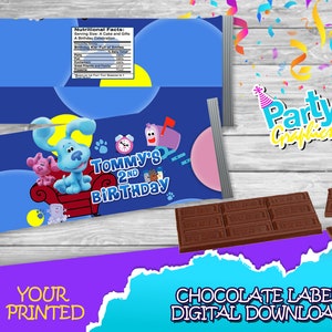 Blue's Clues Birthday Party - Chocolate Label - DIGITAL DOWNLOAD- Blue ...