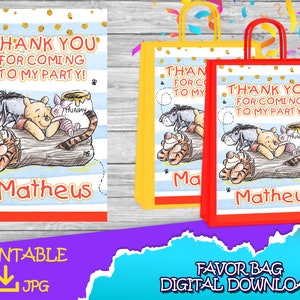Winnie Pooh Pack -chip Bag - Fruit Snacks - Favor Bag- Juice - Winnie ...