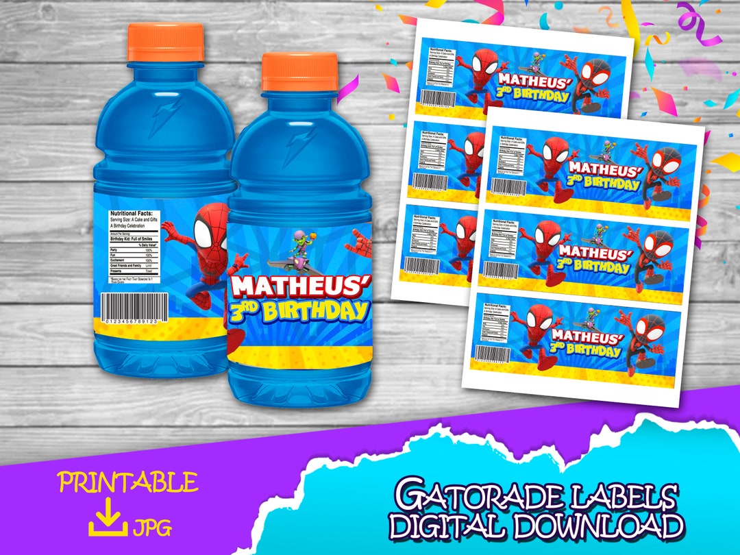 Spidey and His Amazing Friends Bottle Label, Spidey Party, Spidey Candy ...