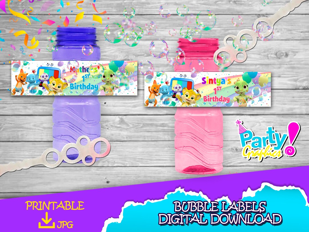 Word Party Bubble Bottle Labels- Word Party Birthday Party -DIGITAL ...