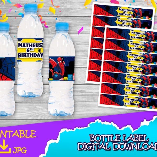 Spiderman Bottle Label - Etsy