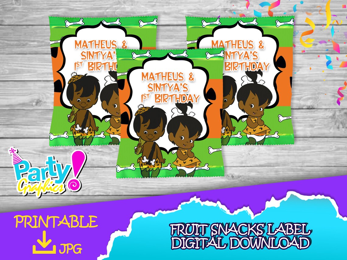 Pebbles and Bam Bam Birthday Pack Chip Bag fruit - Etsy