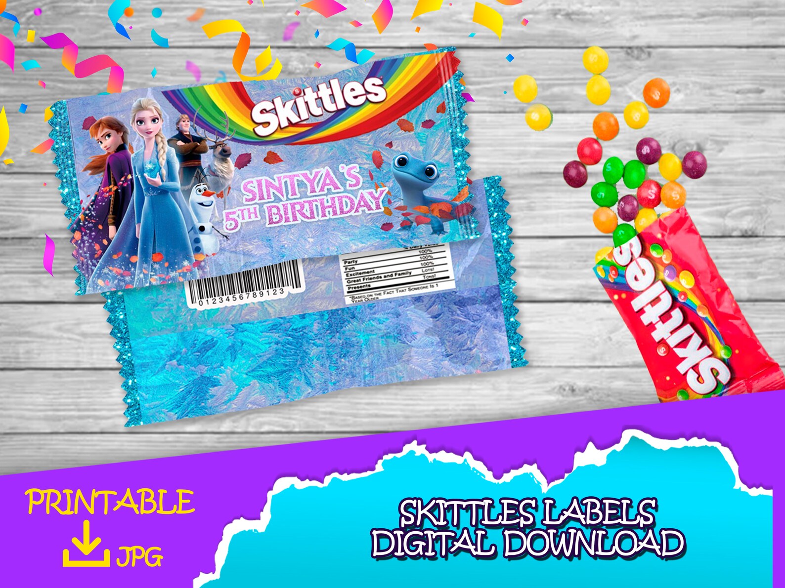 Frozen Skittles Labels Frozen Party Label Frozen Birthday - Etsy
