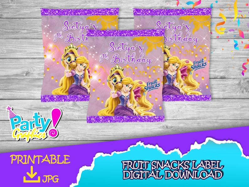 Tangled Birthday Pack Chip Bag fruit Snacks-favor Bag - Etsy