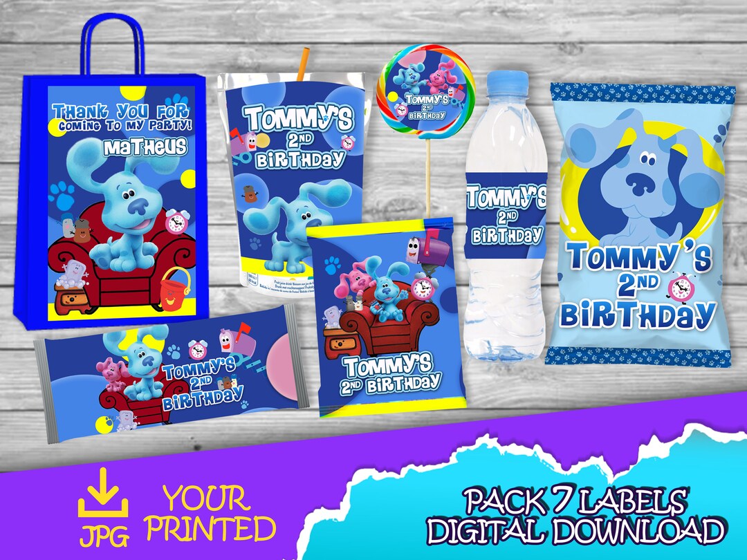 Blue's Clues Birthday Pack - Chip Bag -fruit Snacks-favor Bag- Juice ...
