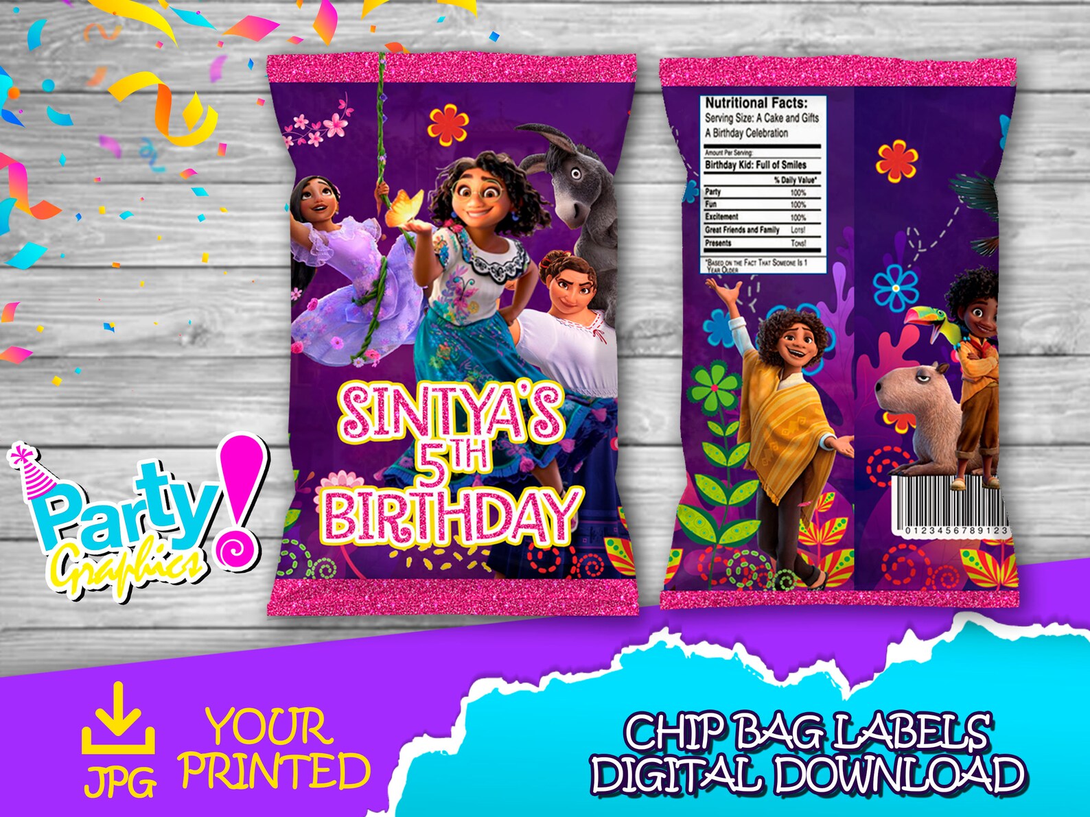 Encanto Birthday Pack Chip Bag fruit Snacks-favor Bag - Etsy