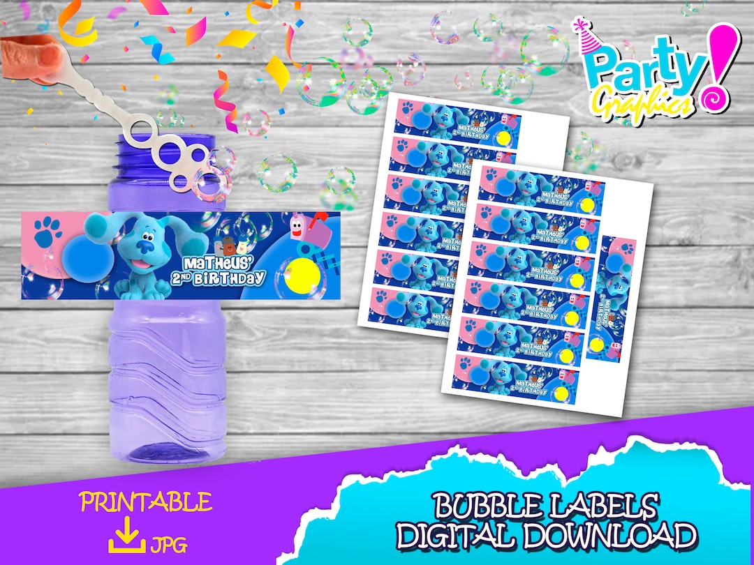 Blue's Clues Birthday Party -bubble Bottle Label - DIGITAL DOWNLOAD ...