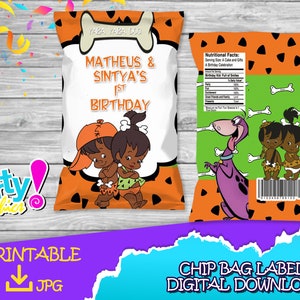 Pebbles and Bam Bam Party - Chip Bag Label -DIGITAL DOWNLOAD - Pebbles ...