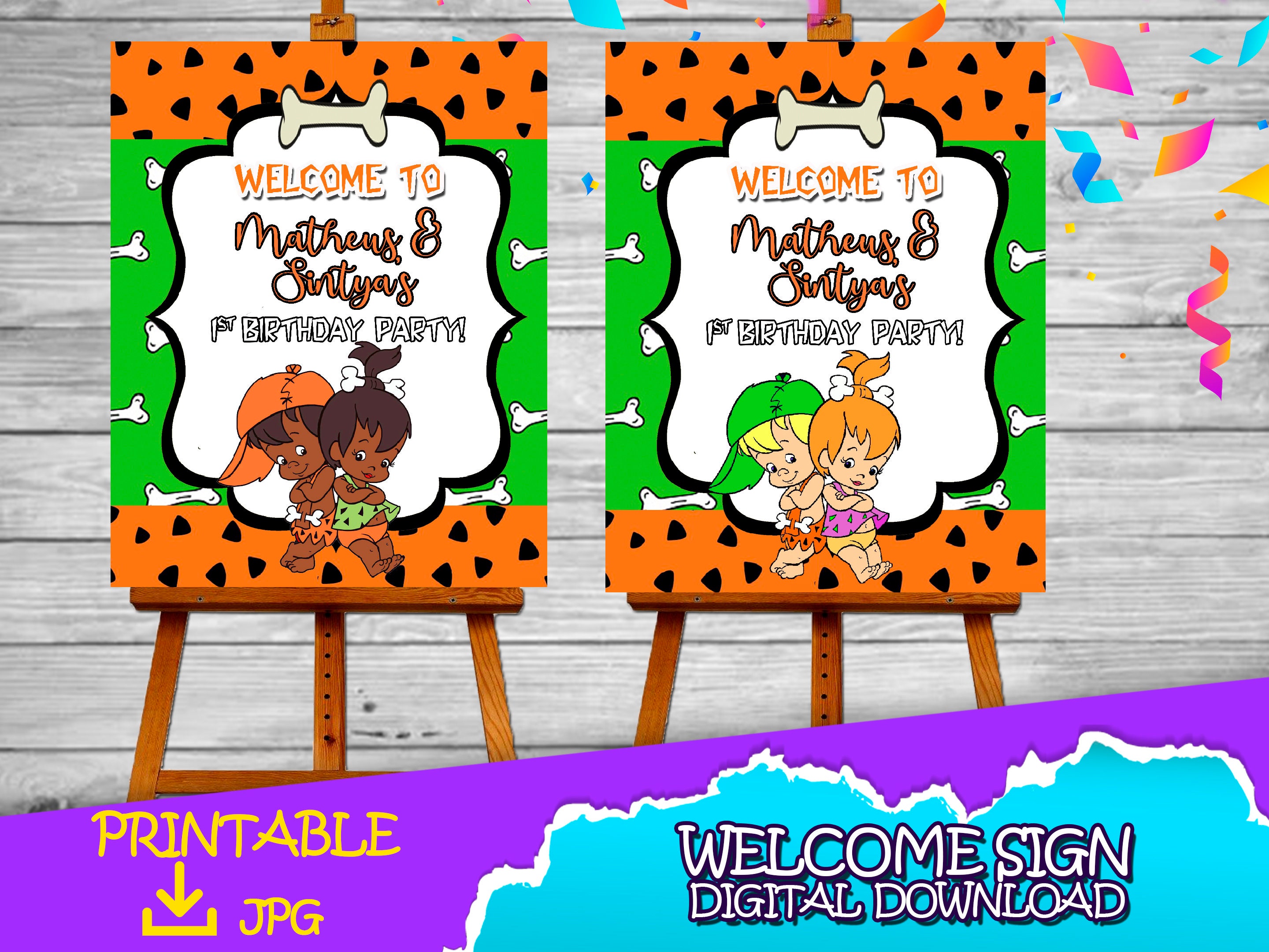 Welcome Sign Pebbles and Bam Bam Pebbles and Bam Bam - Etsy