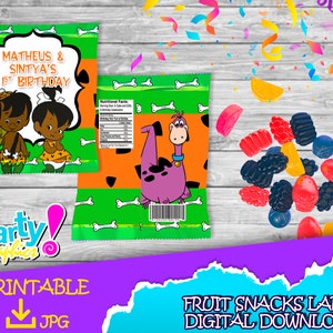 Pebbles and Bam Bam Birthday Pack - Chip Bag -fruit Snacks-favor Bag ...