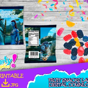 AVATAR Labels Pack - Chip Bag -fruit Snacks-favor Bag- Juice - Labels ...
