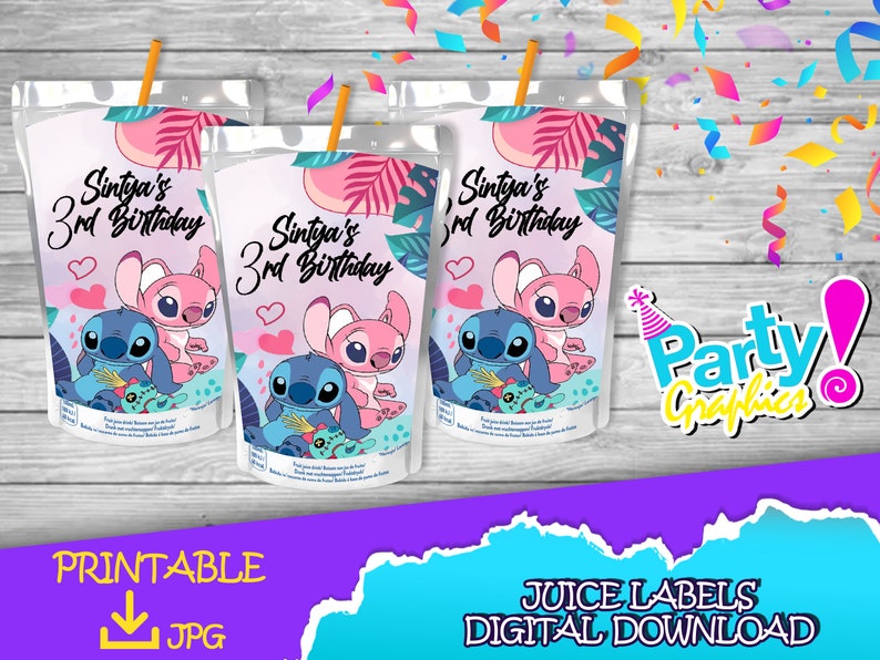 Stitch and Angel Party Pack chip Bag fruit Snacks-favor Bag - Etsy ...