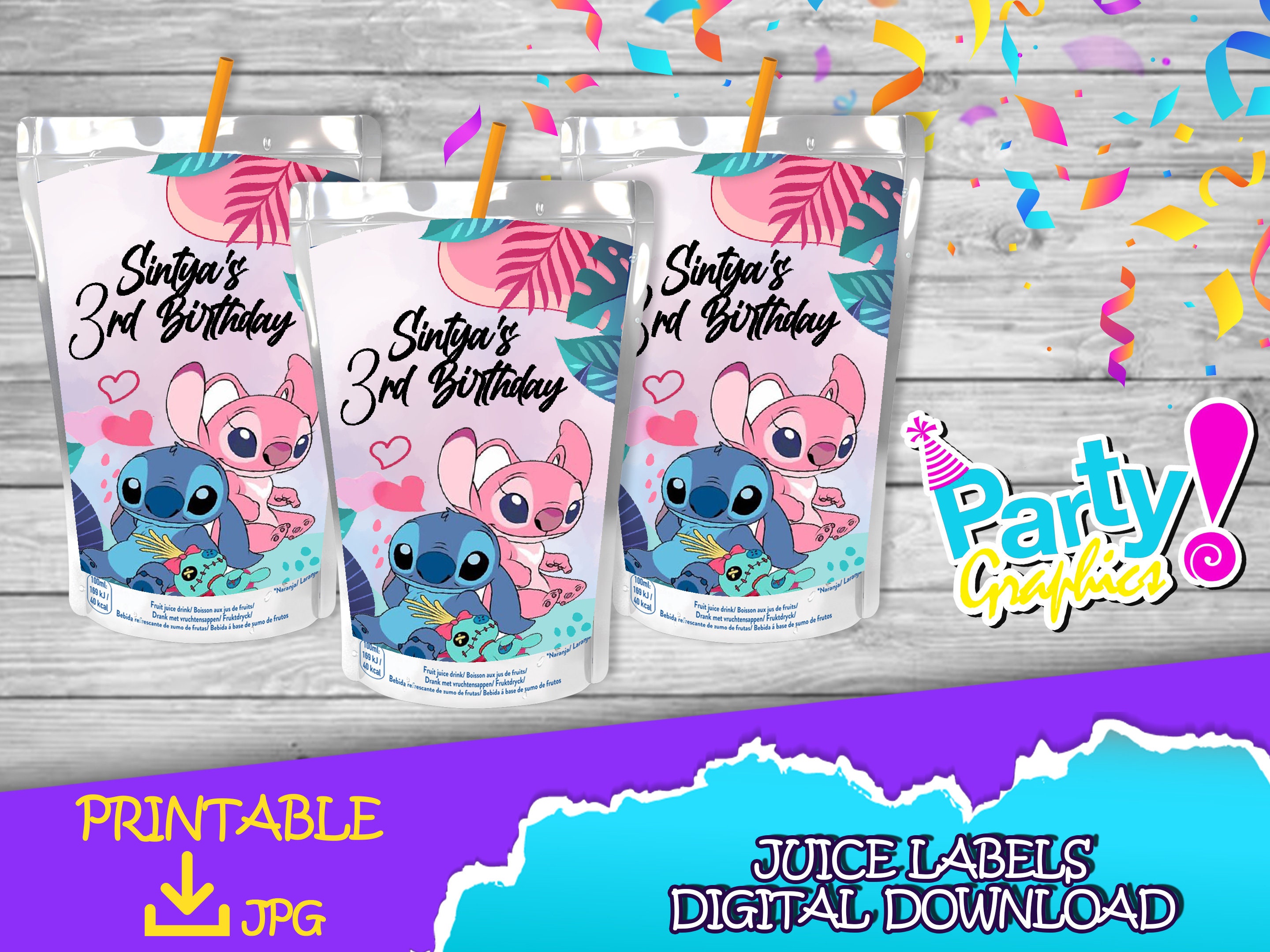 Stitch and Angel Party Pack chip Bag fruit Snacks-favor Bag - Etsy ...