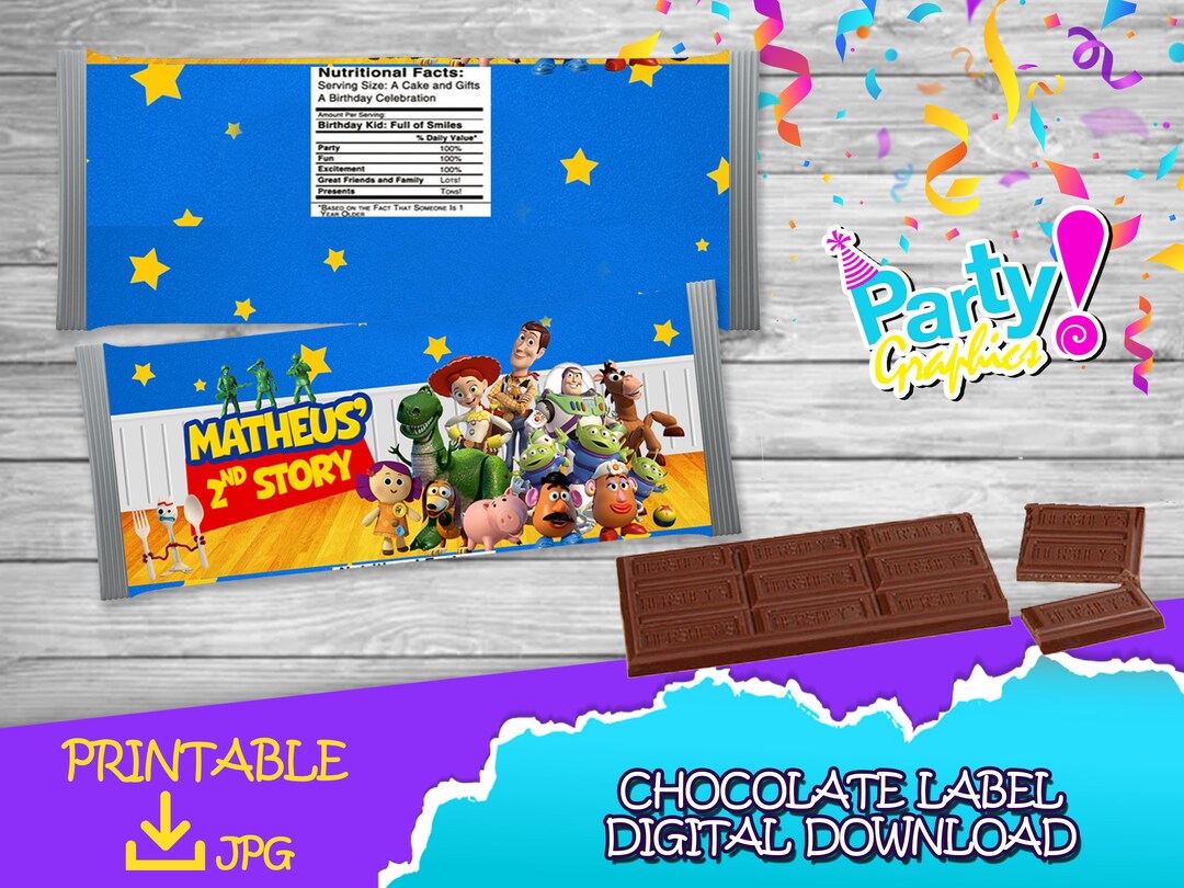 Toy Story Birthday Party - Chocolate Label - DIGITAL DOWNLOAD- Toy ...