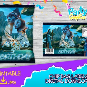 AVATAR Labels Pack - Chip Bag -fruit Snacks-favor Bag- Juice - Labels ...