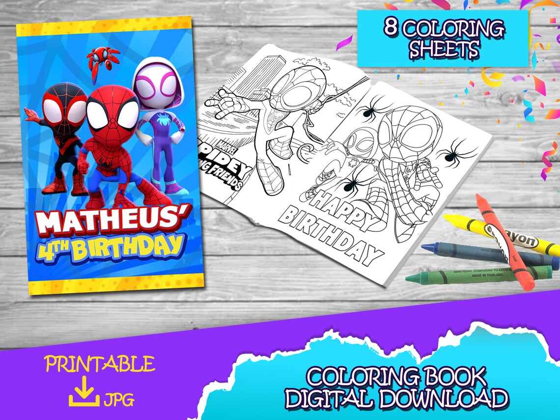 Spidey and His Amazing Friends Coloring Book 8.5 X 11 Inches - Etsy