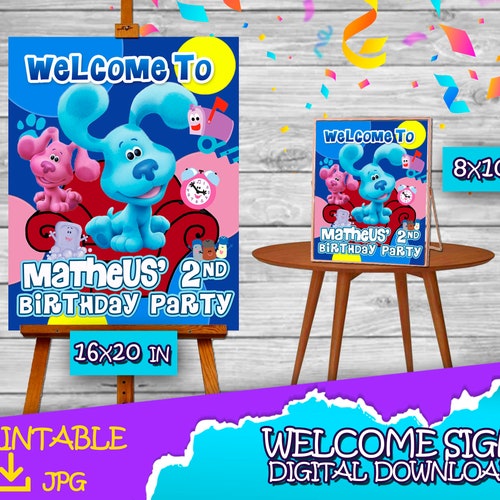 Welcome Sign Blue's Clues Blue's Clues Birthday - Etsy