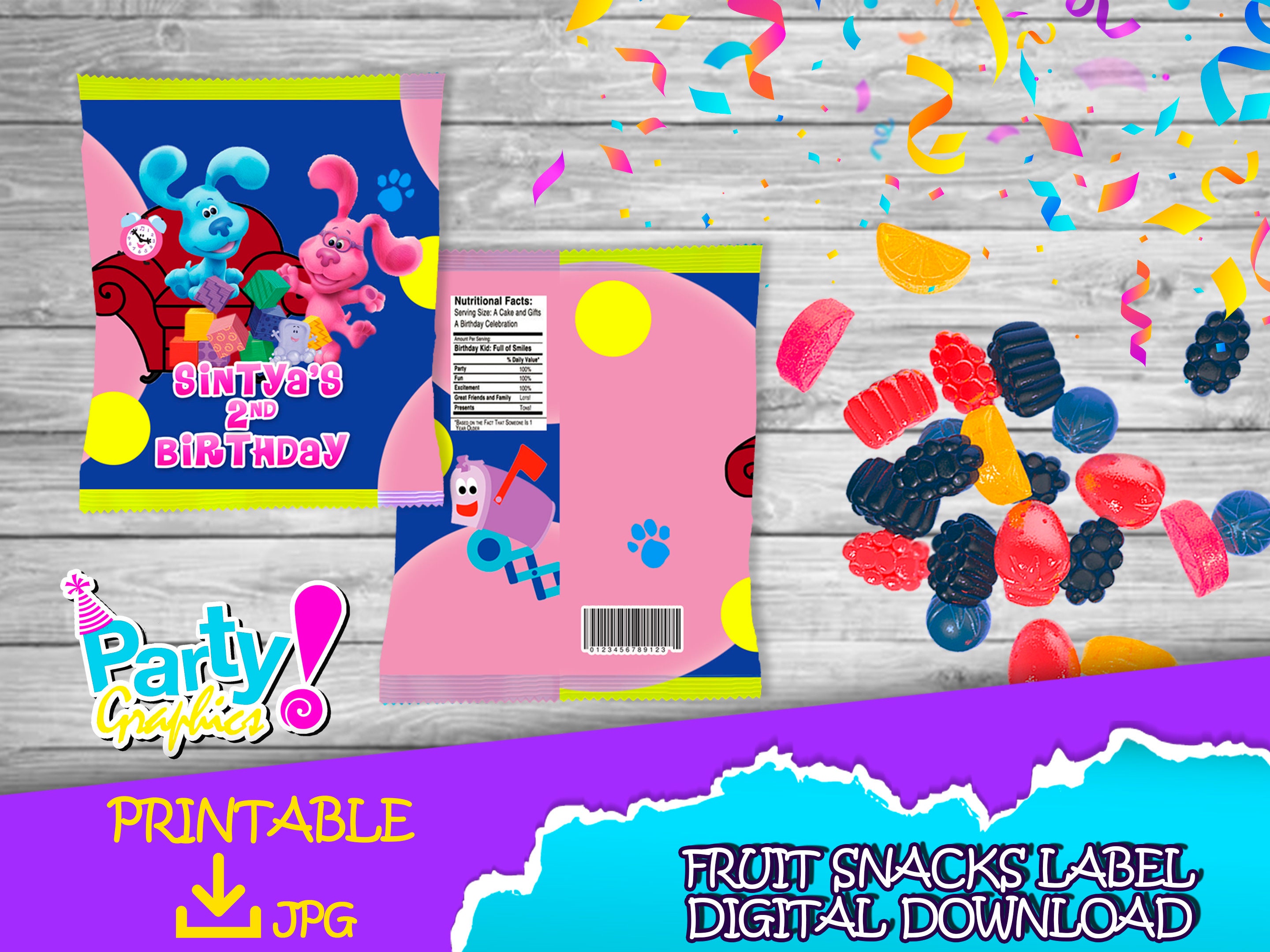 Magenta Birthday Pack Chip Bag fruit Snacks-favor Bag - Etsy