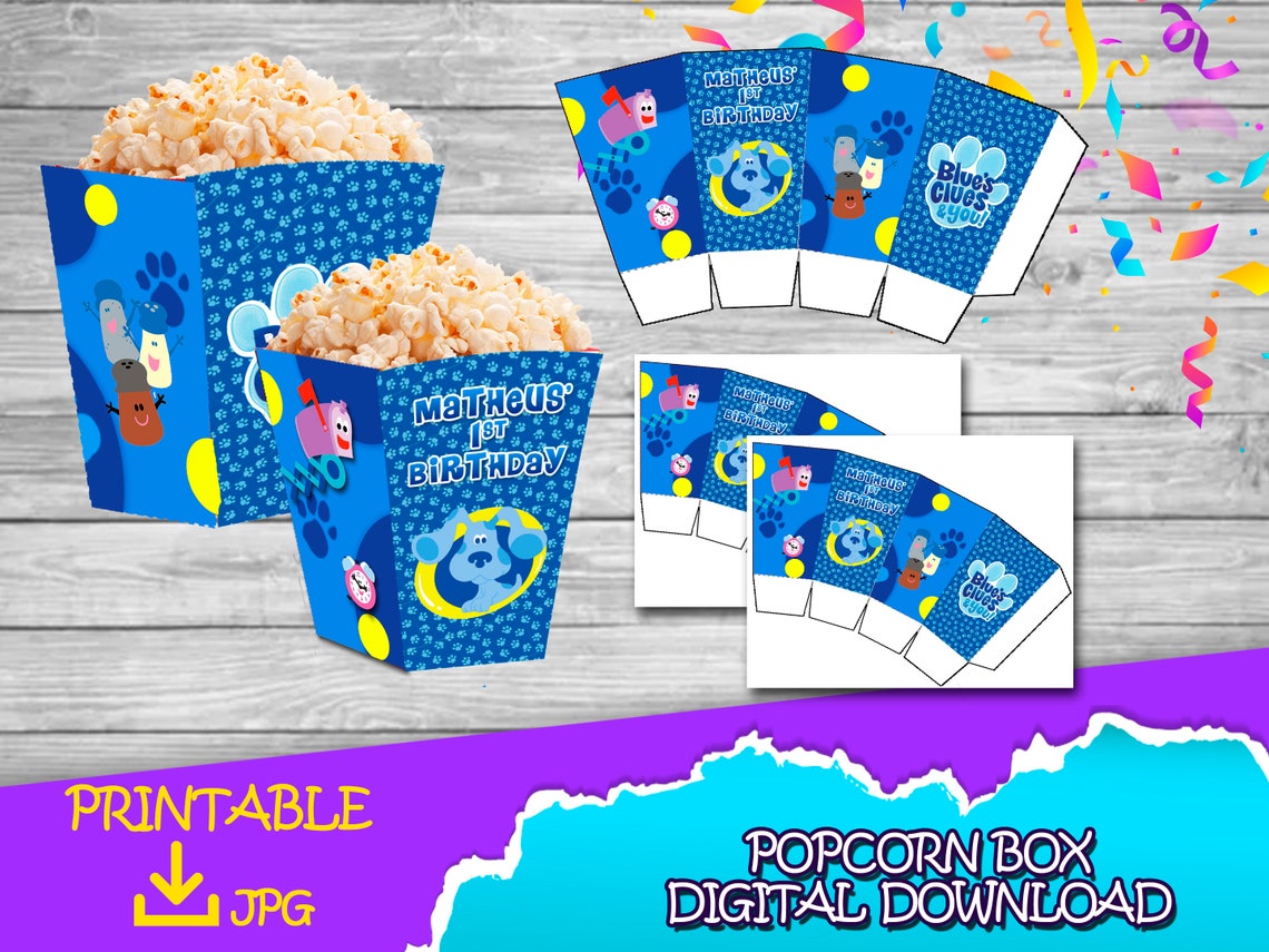 Blue's Clues POPCORN Blue's Clues Popcorn Box - Etsy
